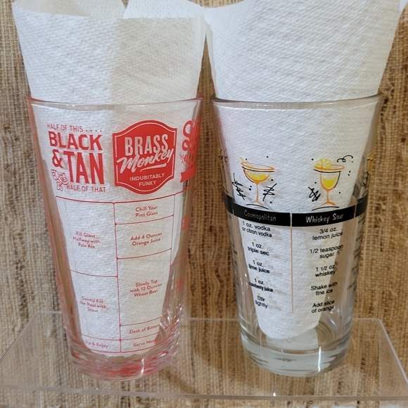 Libbey & Fred Bottoms up | Dining | Lot Of 2 Vtg Mcm Cocktail Drink ...